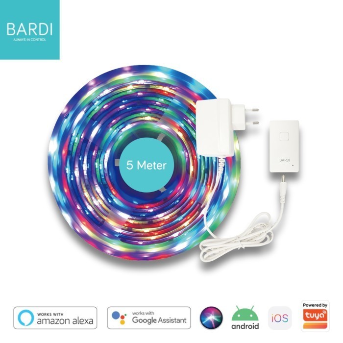 Jual BARDI Smart LED Strip Flowing RGB 5M Lengkap Adaptor WiFi | Shopee ...