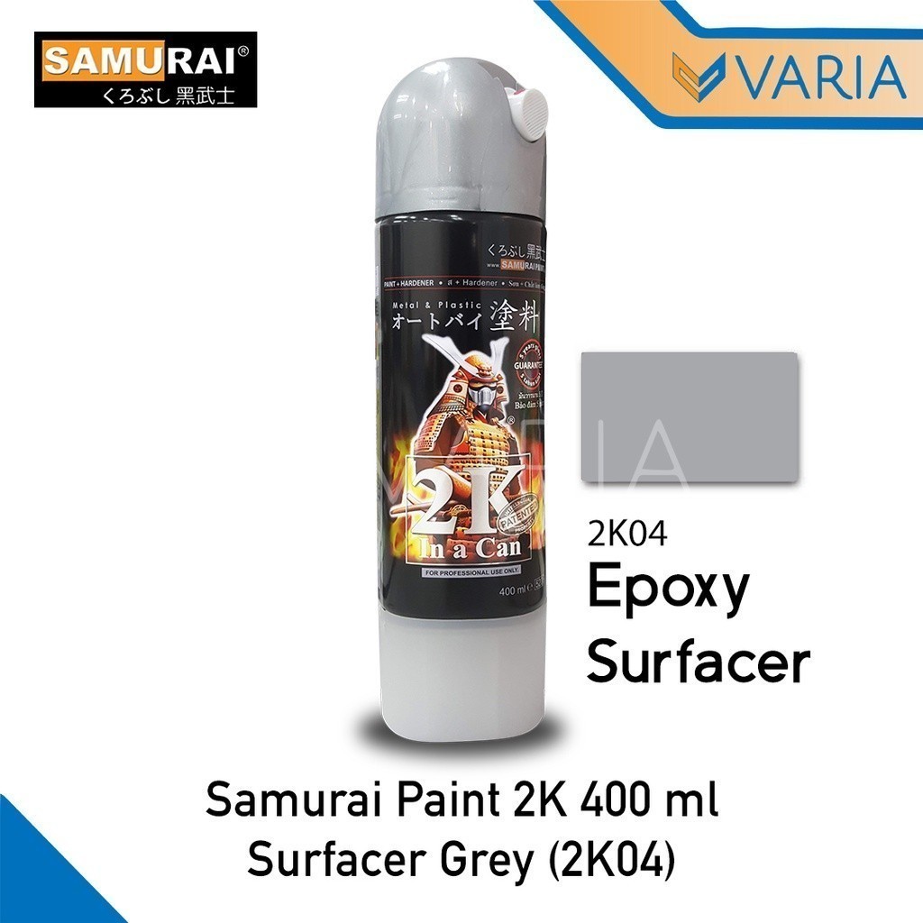 Jual Samurai Paint 400 ml Epoxy Surfacer Grey 2K04 Premium Kurobushi Cat Primer Dasar Semprot ...
