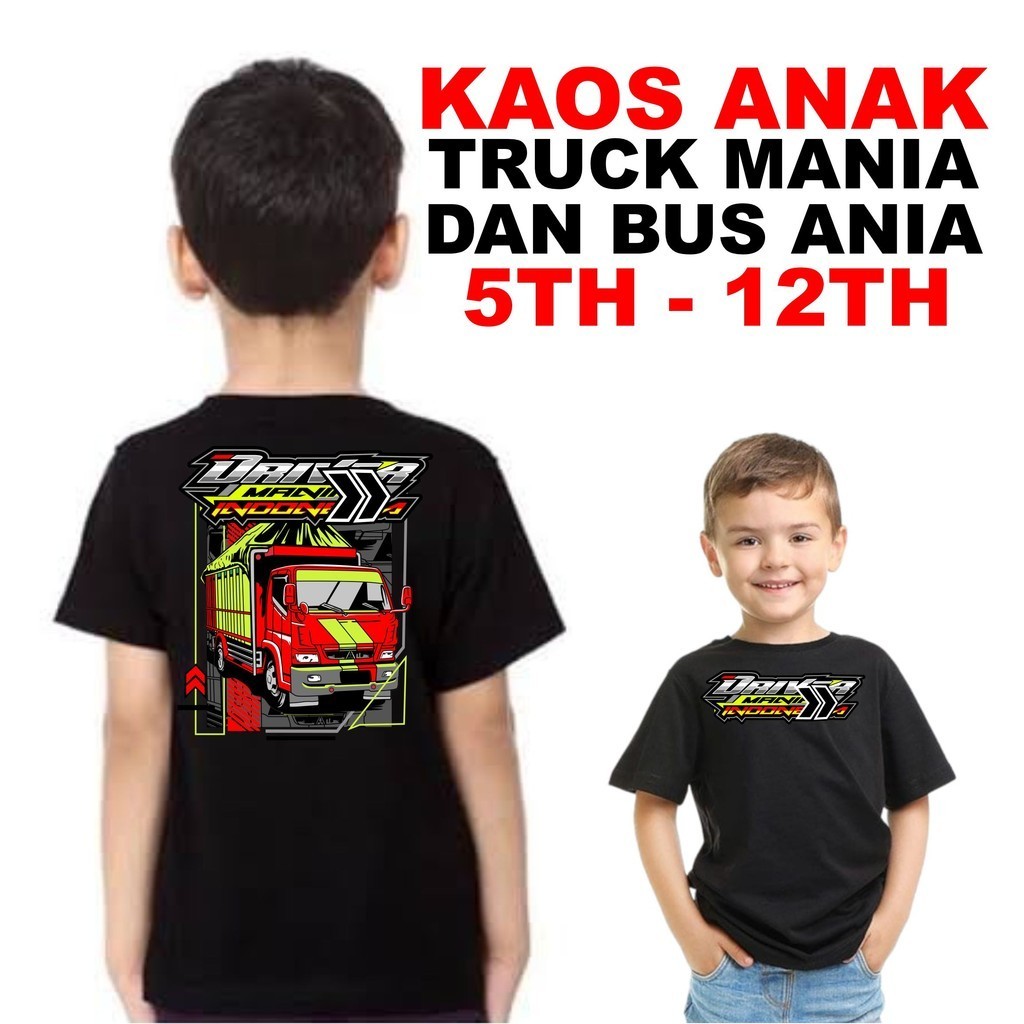 Jual Kaos Anak Truck Mania Dan Bus Mania DRIVER MANIA T-shirt Anak Usia ...