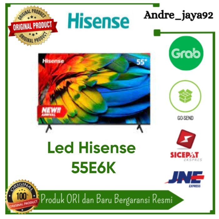 Jual LED TV HISENSE 55E6K , Smart TV 55 Inch 4K UHD Bezelles Design ...