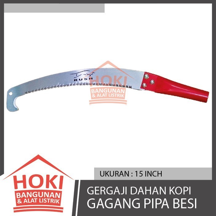 Jual GERGAJI DAHAN KOPI LENGKUNG 15" Gagang Pipa Besi - Pruning Saw Sambung Potong Ranting Pohon ...