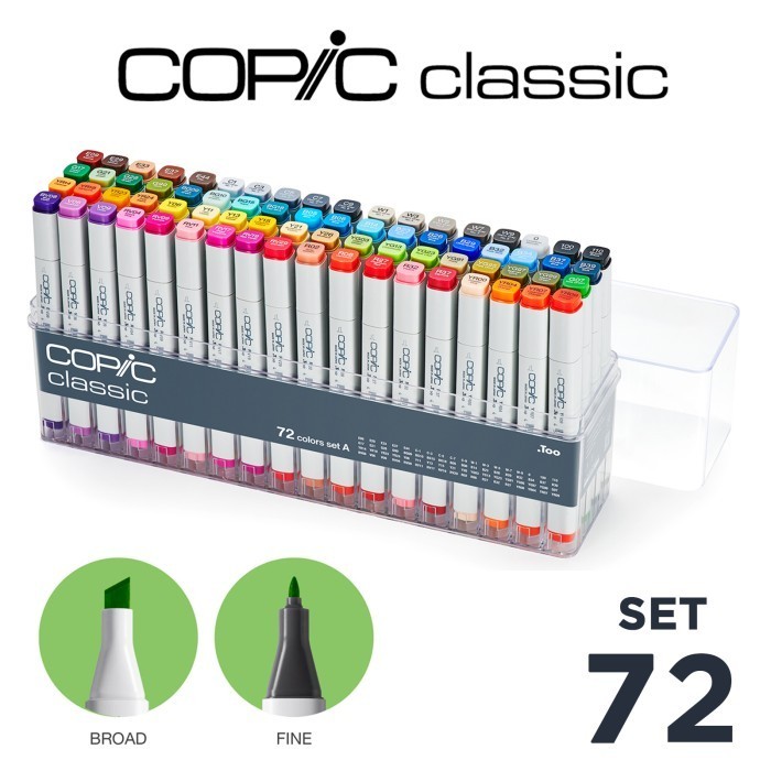 Jual Copic Classic Set 72 Graphic Marker Alcohol Based Dye Ink ...