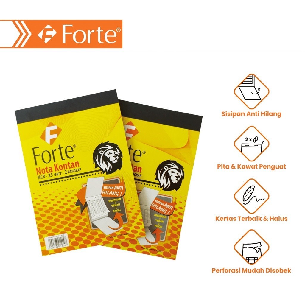 Jual Buku Nota Kontan NCR Forte Besar 2 ply 25 Lembar | Shopee Indonesia