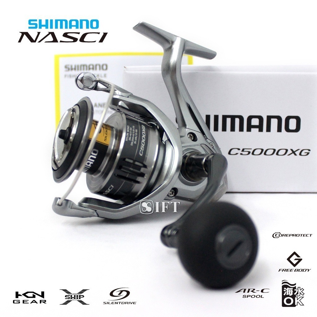 Jual Reel Shimano NASCI FC [2021] Power Handle | Spinning 500 1000 2500 3000 4000 5000 Saltwater ...