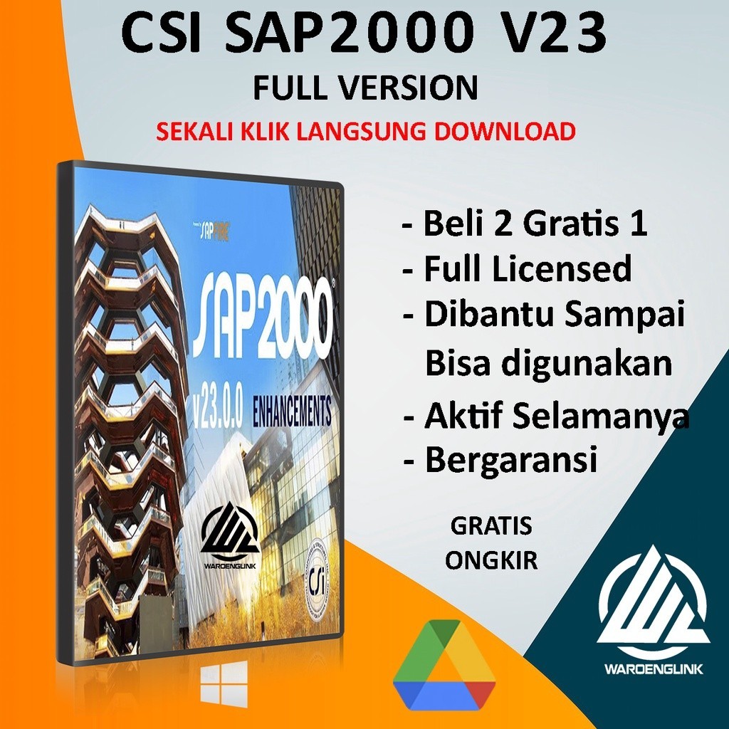 Jual [wl] CSI SAP2000 V23 FULL AKTIVASI - SOFTWARE MURAH - APLIKASI ...