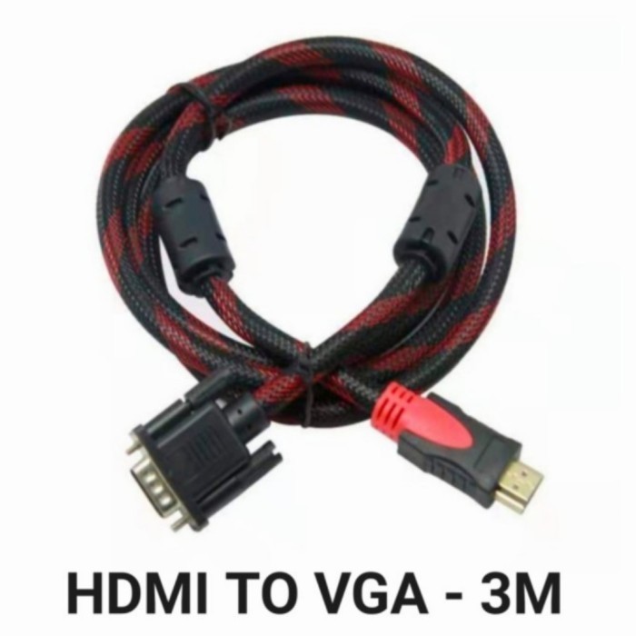 Jual KABEL HDMI TO VGA 3 METER / CABLE HDMI TO VGA 3M / HDMI TO VGA 3 M - 1.5 METER | Shopee ...