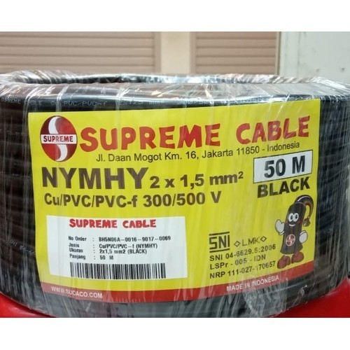 Jual Supreme Kabel Listrik Serabut Hitam NYYHY / NYMHY 2 x 1.5 mm / 2x1.5 mm 50m | Shopee Indonesia