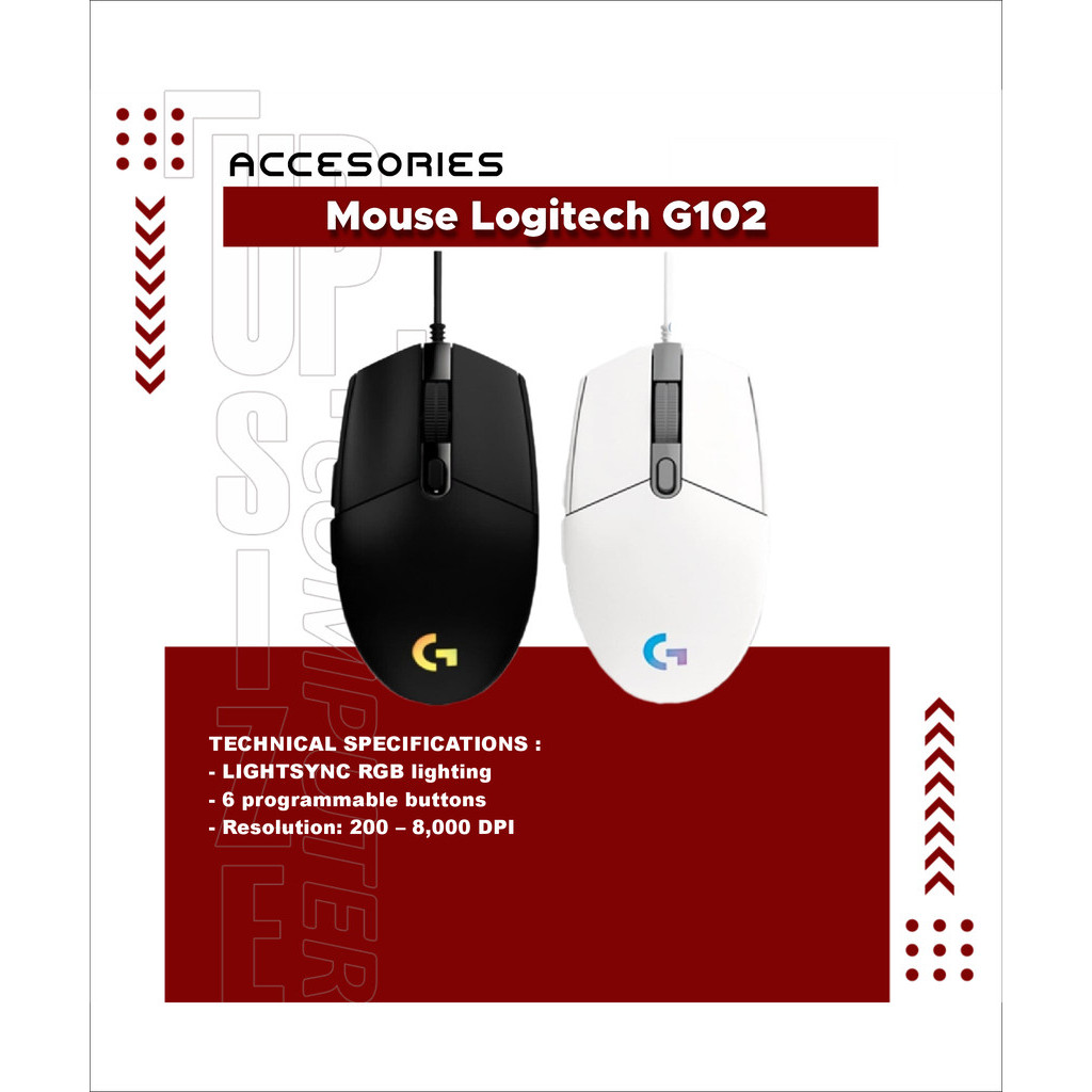 Jual Mouse Logitech G102 RGB v2 Lightsync Black/White | Shopee Indonesia