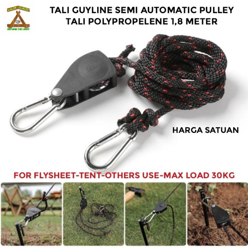 Jual Tali katrol guyline pulley adjustable untuk flysheet tenda jemuran ...