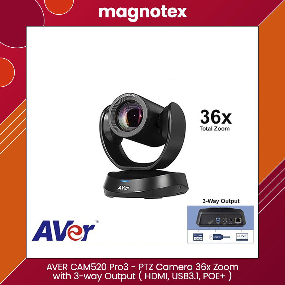 Jual AVER CAM520 Pro3 - PTZ Camera 36x Zoom with 3-way Output ( HDMI ...