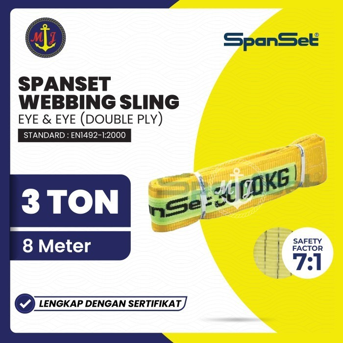 Jual Webbing Sling Spanset 3 Ton x 8 Meter // Mjmarine // Lengkap sama ...