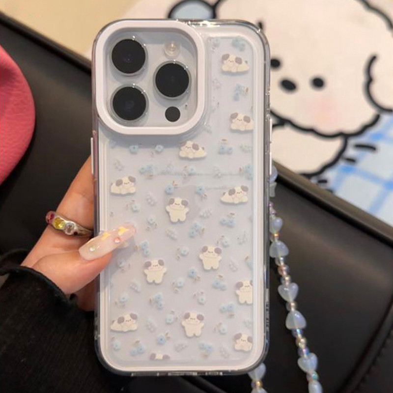 Jual Anak anjing bunga biru Casing hp iPhone 16E 16 pro max 16 plus 11 ...
