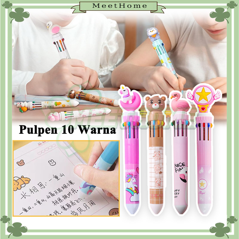 Jual Bulpen 10 Warna Bermotif Lucu/Pulpen Karakter Teddy Bear 10 Warna ...