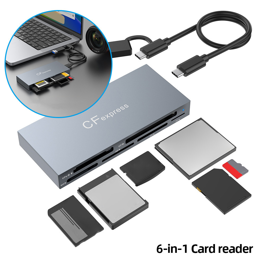 Jual 6 in 1 CFexpress Type B/CF/XD/MS/SD/TF Multi CF Express Reader USB ...