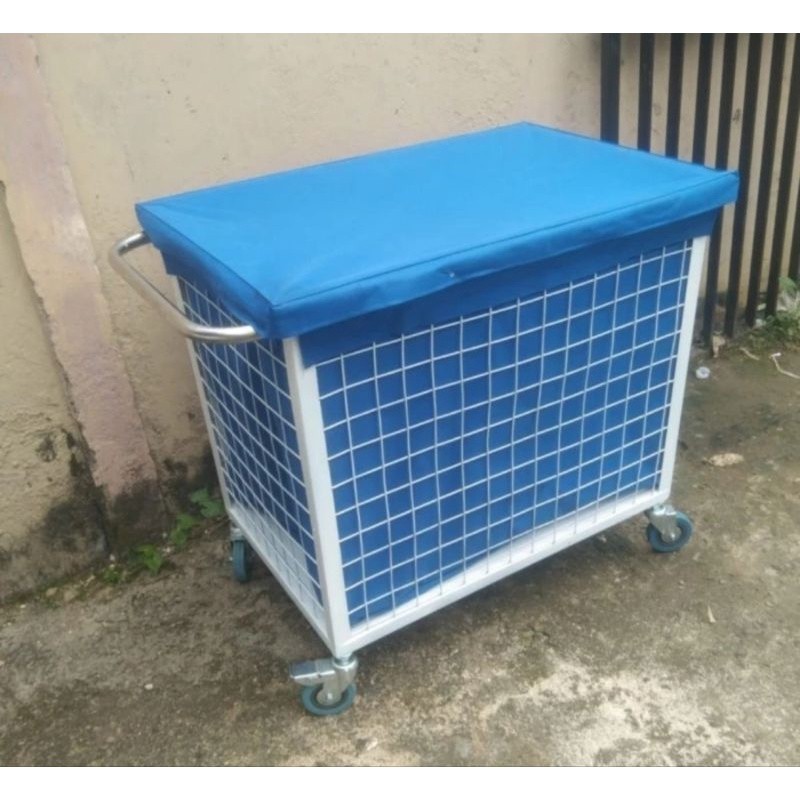 Jual Trolley Linen Kotak Single Besi Troli Trolly Kotor Kain Penutup ...