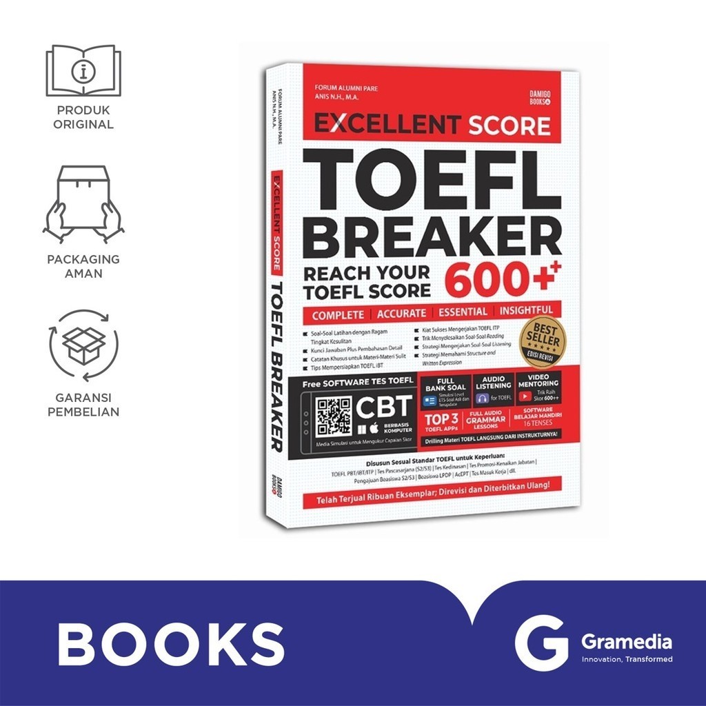 Jual Excellent Score Toefl Breaker 600 ++Ed. Revisi | Shopee Indonesia