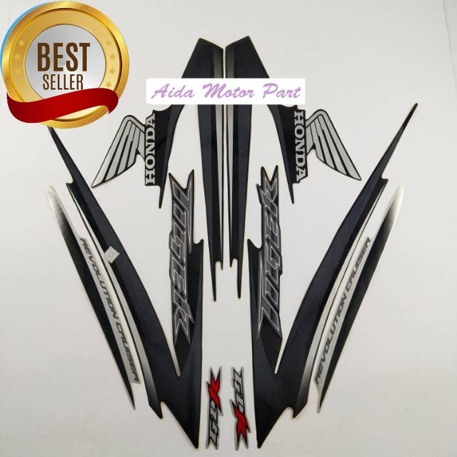 Jual Striping stiker motor honda tiger 2009 revo hitam list body ...