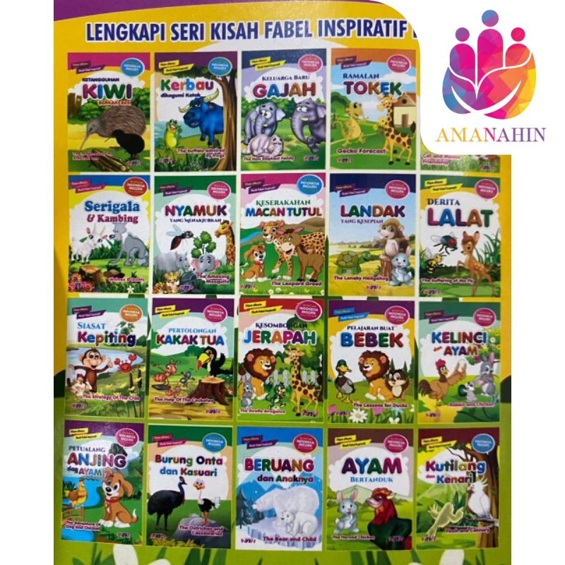 Jual KISAH FABEL INSPIRATIF BILINGUAL 2 BAHASA FULL COLOR UNTUK ANAK ...