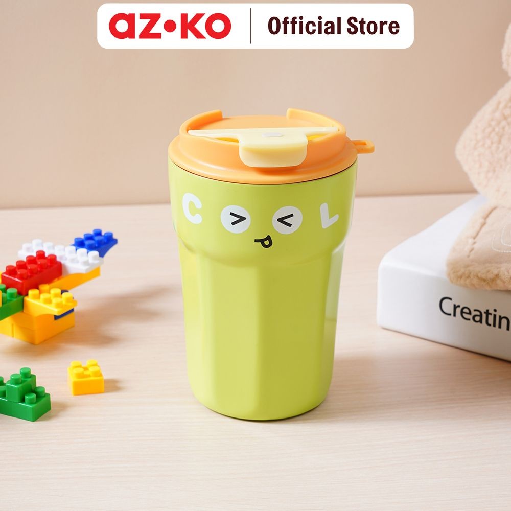 Jual AZKO Ataru 420 ml Mug Vacuum Flask - Hijau/Kuning tempat air minum ...