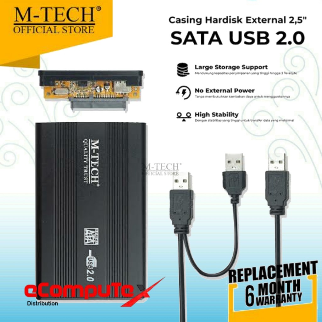 Jual EXTERNAL CASE M-TECH HDD 2.5 SATA ENCLOSURE PORT SATA USB 2.0 ...