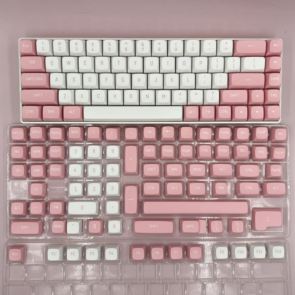 Jual PBT Keycaps 149 Keys Double Shot Injection White Pink Cute Keycap ...