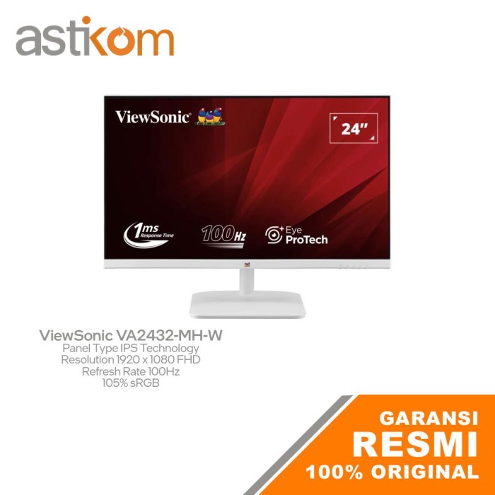 Jual LED Monitor 24" ViewSonic VA2432-MH-W FHD 100Hz IPS | Shopee Indonesia