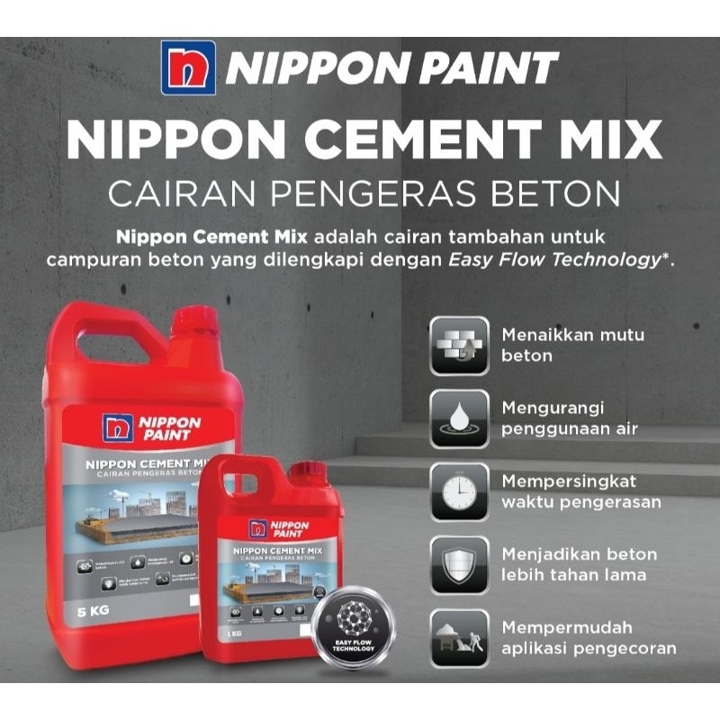 Jual OBAT COR CEMENT MIX PENGERAS BETON NIPPON PAINT 1KG DAN 5KG ...