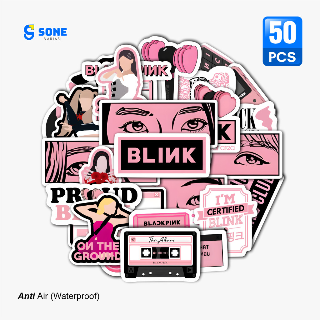 Jual Stiker Pack Black Pink Kpop Vinyl Waterproof untuk Sticker stiker ...