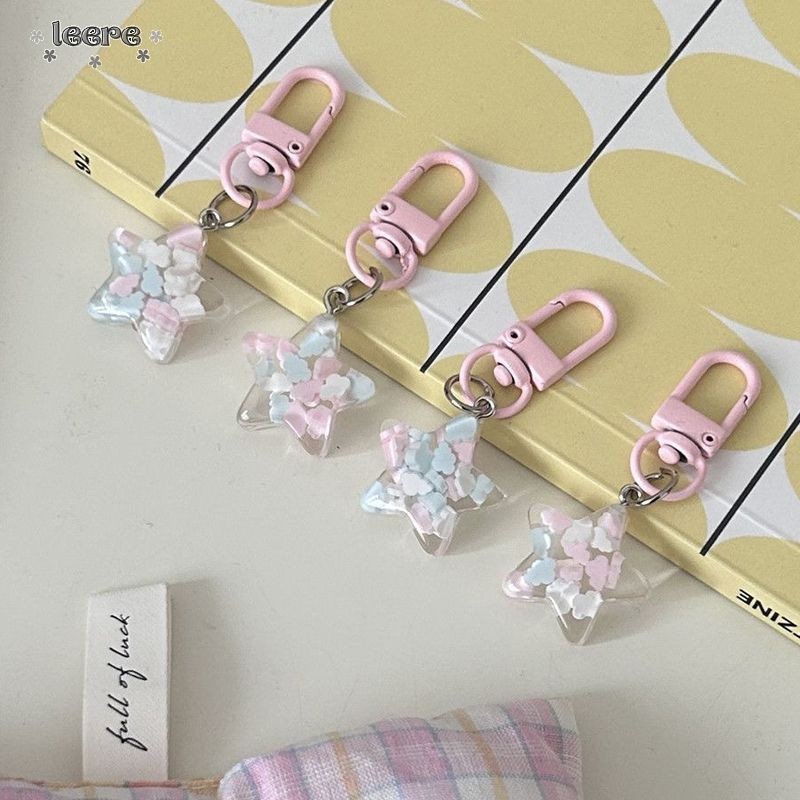 Jual COD Key Chain Transparent Star Cute Cloud Pentagram Pendant Funny ...