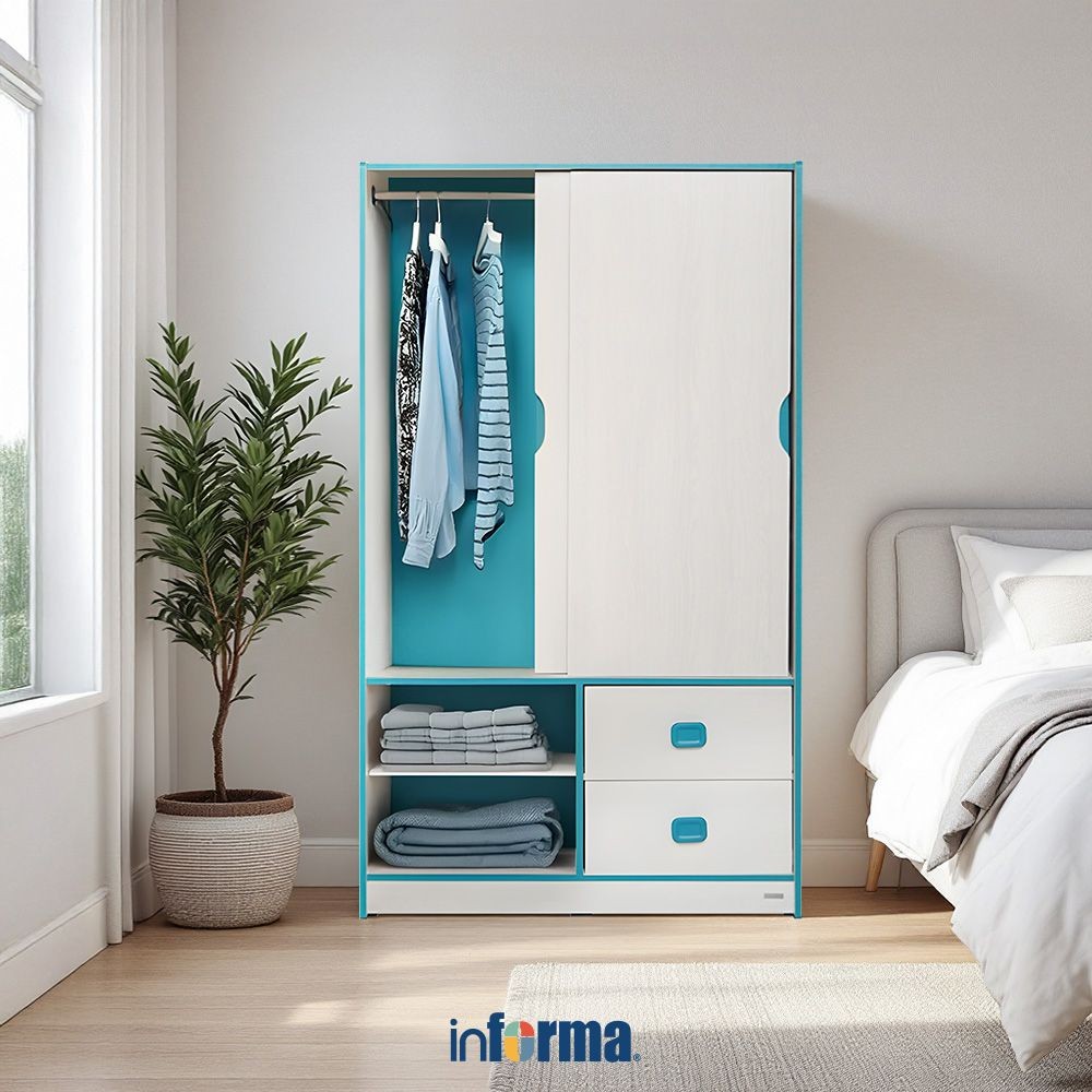 Jual Informa Parla Lemari Pakaian Pintu Geser Wardrobe Storage Kabinet ...