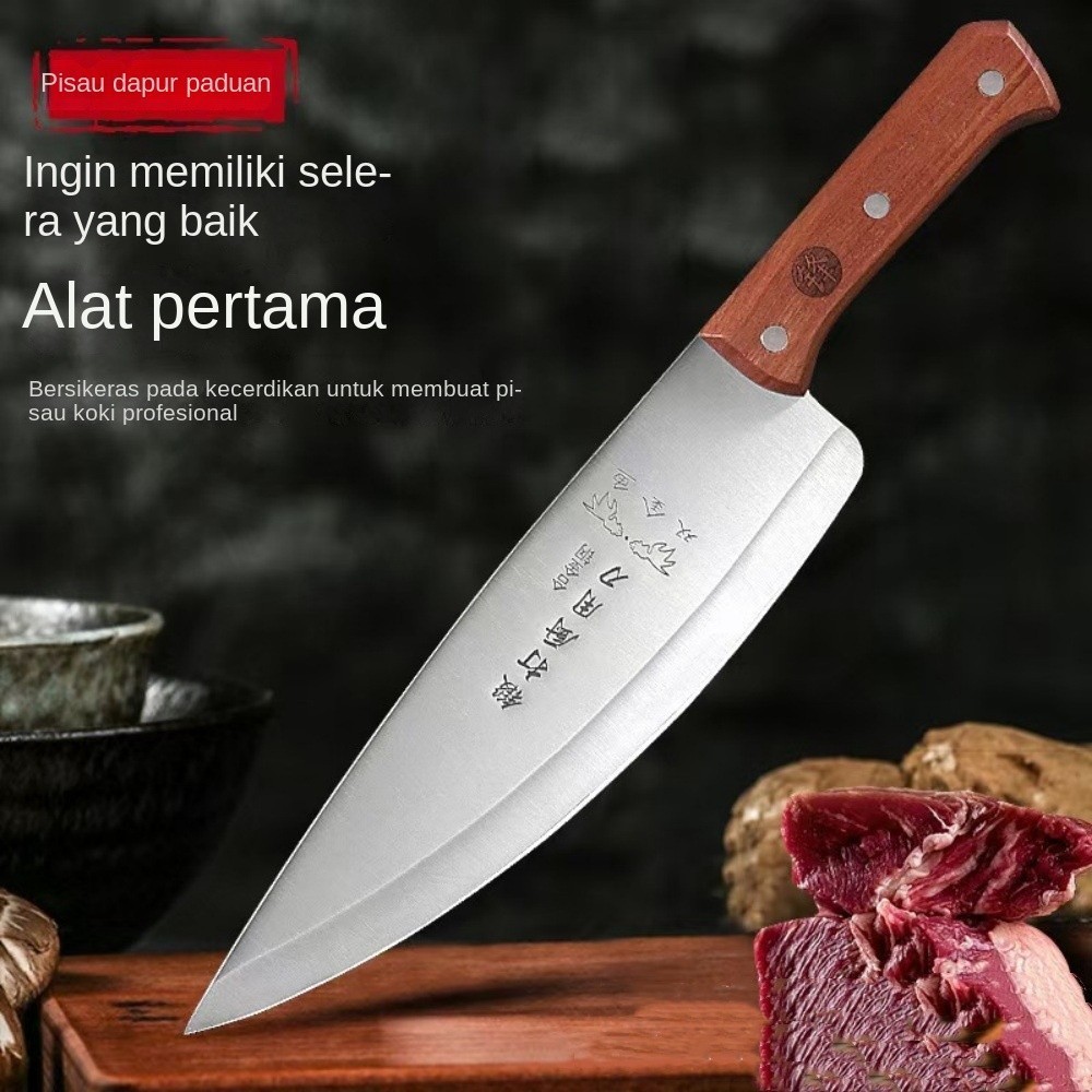 Jual Pisau Dapur Stainless Steel Gagang Kayu - Tajam & Kuat untuk ...