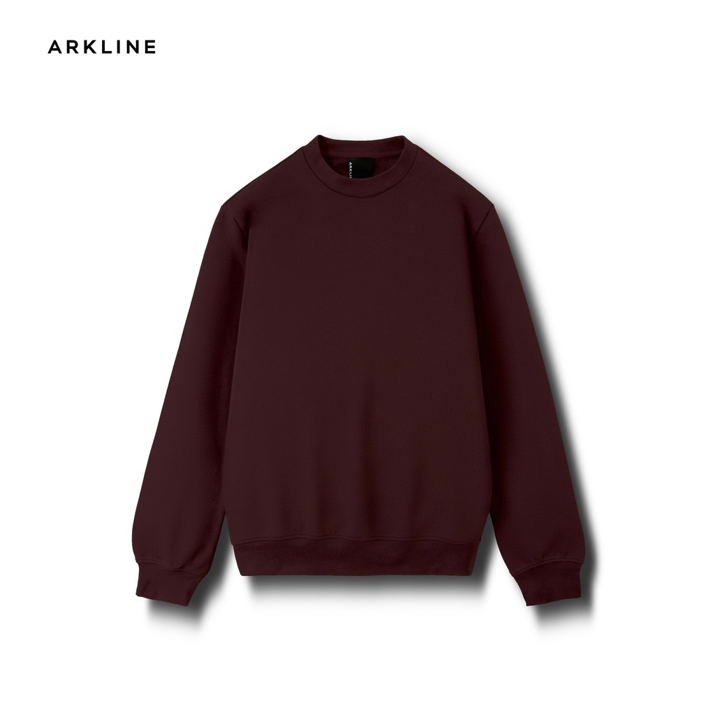 Jual Arkline Base Solid Sweatshirt Maroon | Shopee Indonesia
