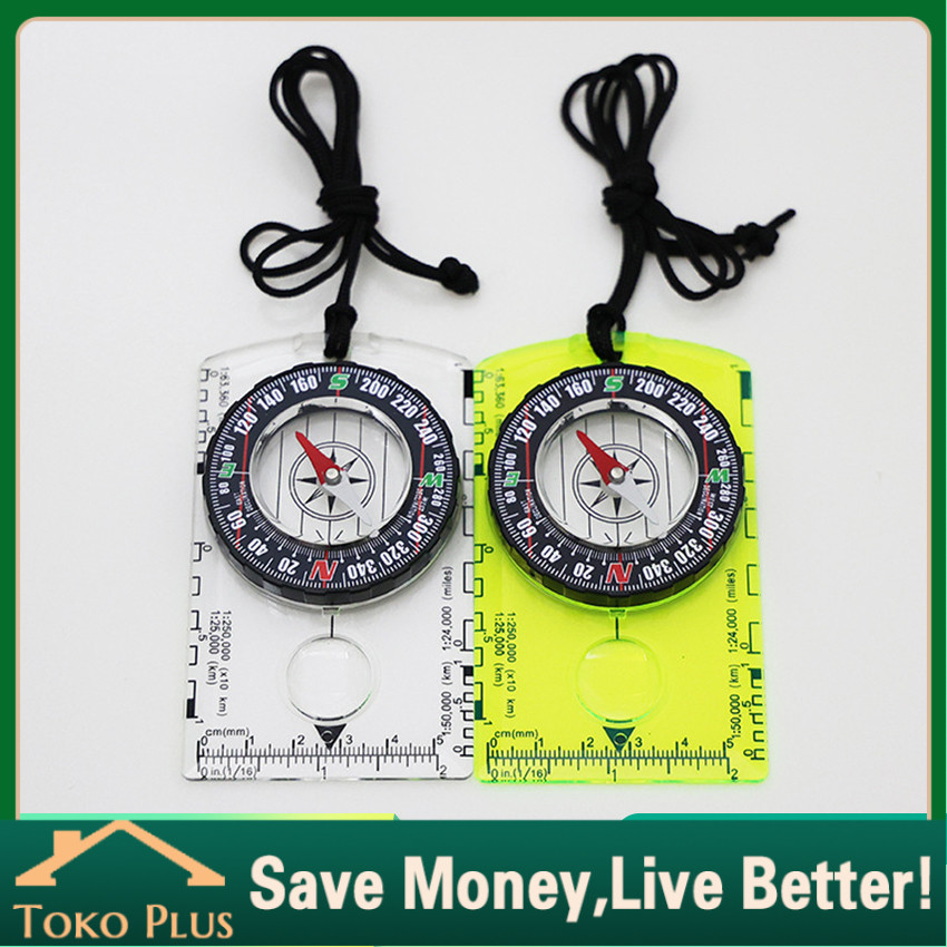 Jual Compass Kompas Penggaris Portable Acrylic Outdoor Hiking Survival ...