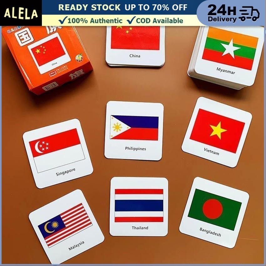 Jual Set Flash Card Flashcard Jelajah Bendera Negara Dunia Mainan ...