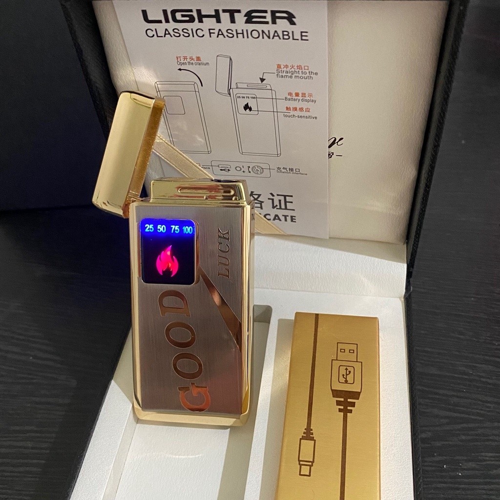 Jual COD MPYS - New - KOREK API LIGHTER ELEKTRIK DESAIN GOOD LUCK SET ...