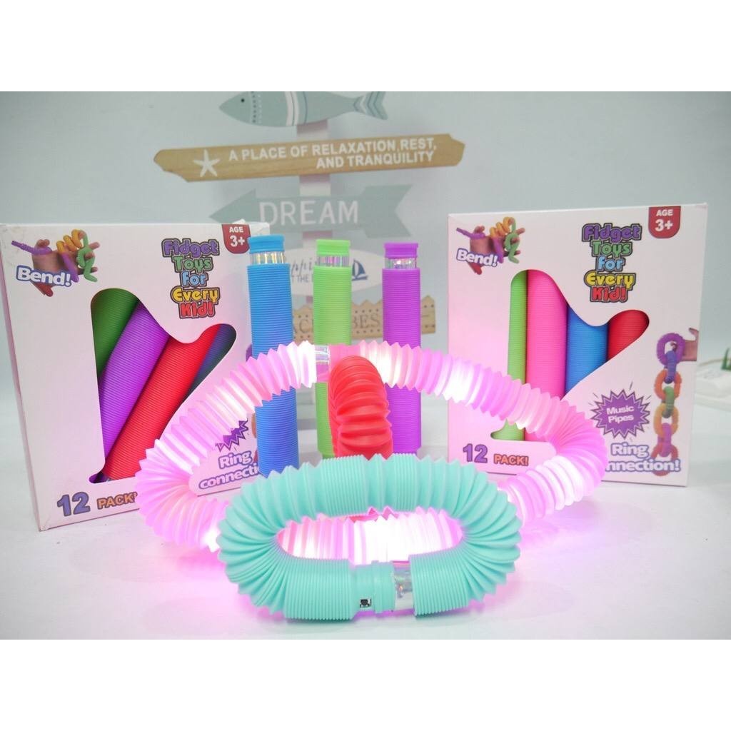 Jual LED POP TUBE FIDGET TUBES SENSORY TOYS / Light Up Pop Pipes ...