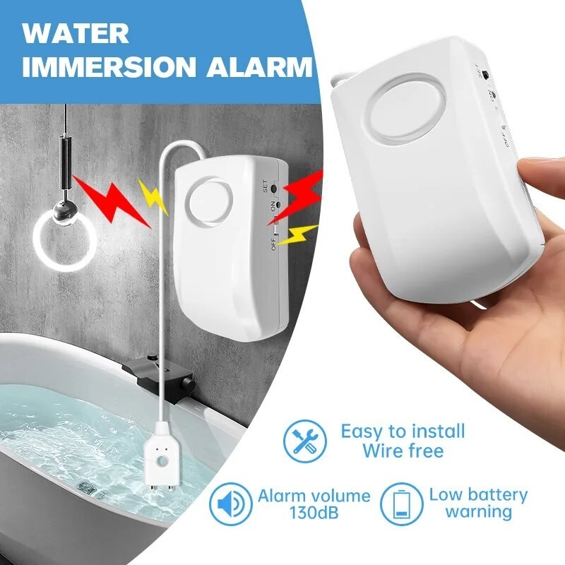Jual Household Water Detector Alarm, 130Db Water Leakage Sensor Flood ...
