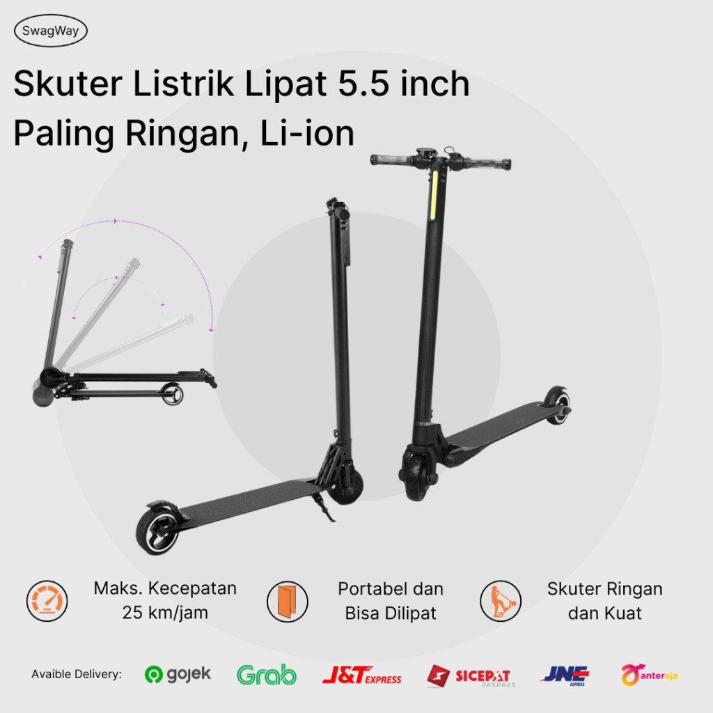 Jual Skuter Elektrik listrik lipat Ringan Lightweight Electric Scooter ...