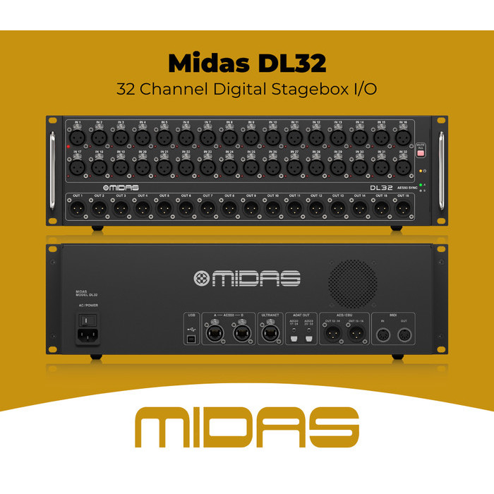 Jual Midas DL32 / DL 32 Digital I/O Stagebox Snake Cable 32ch Original ...