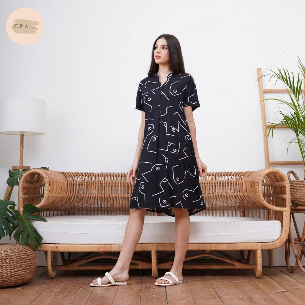 Jual CRA OUTFIT - Dress Daster Rayon Premium Kekinian Busui Friendly ...