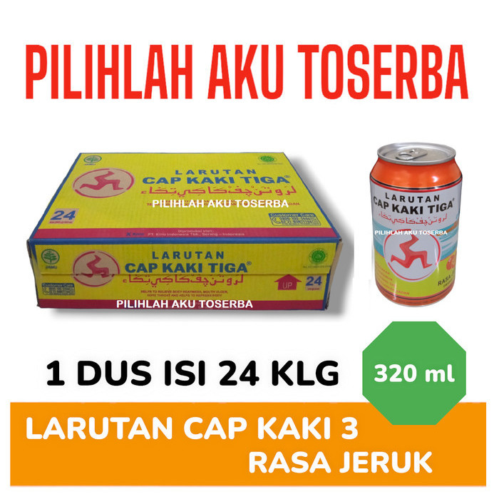Jual Larutan Penyegar CAP KAKI 3 Rasa JERUK KALENG 320 ml - ( HARGA 1 DUS ) | Shopee Indonesia
