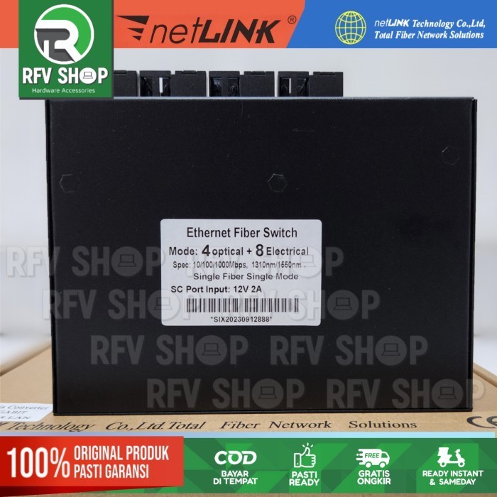 Jual GIGABIT MEDIA CONVERTER 4 FO 8 LAN FIBER OPTIK SWITCH KONVERTER ...