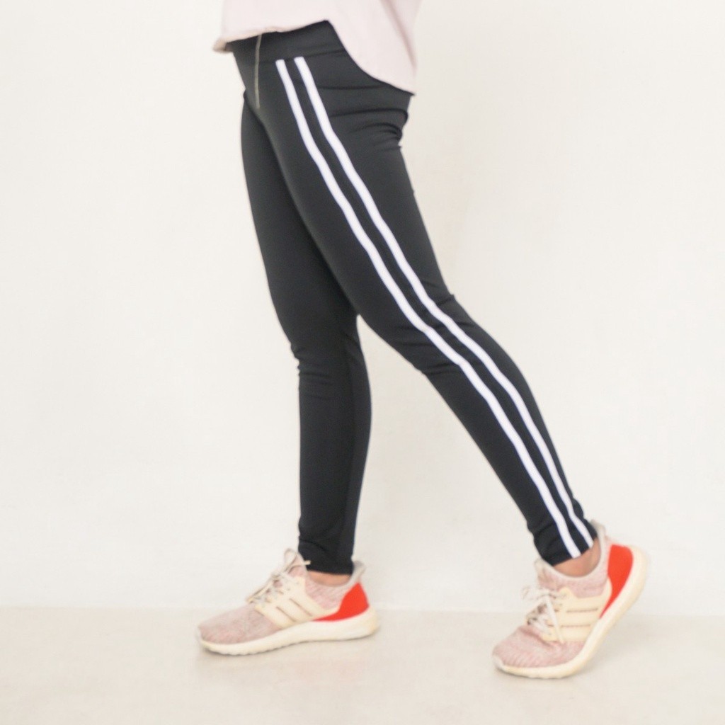 Jual FBS Legging Sport Stripe Basic Leging Tebal High Weist HW Panjang ...