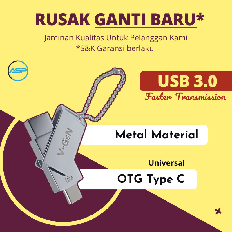 Jual Flashdisk OTG Type C Vgen Flash Drive USB 3.0 Original Untuk ...