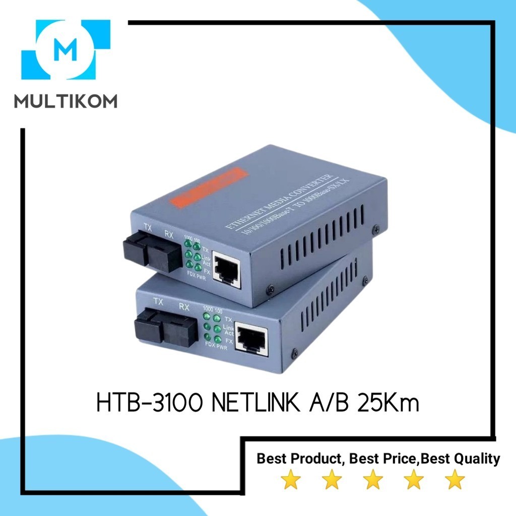Jual FIBER OPTIC MEDIA CONVERTER NETLINK HTB-3100 | Shopee Indonesia