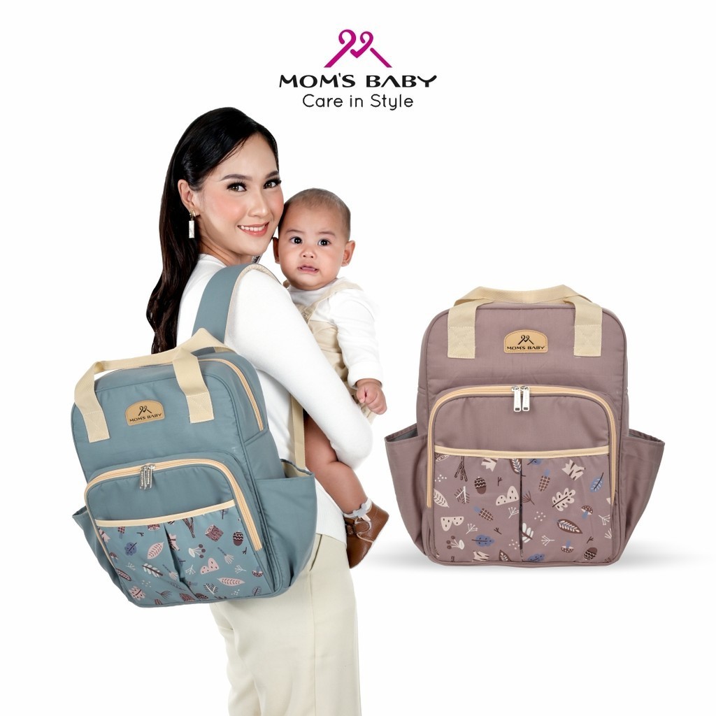 Jual Mom's Baby Tas Bayi Ransel Diapers Bag Woody Series MBT3077 ...