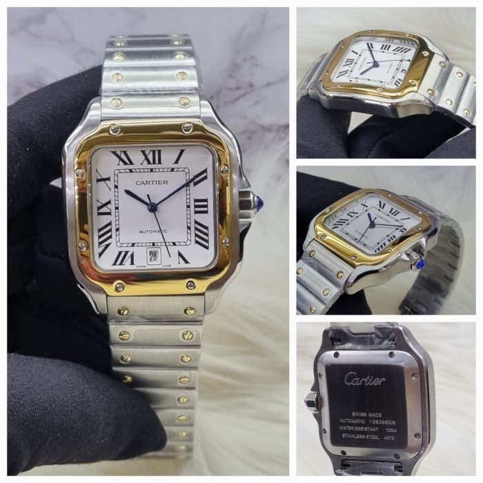 Jual JAM TANGAN CARTIER jam tangan automatic rantai body gold 40mm3 ...