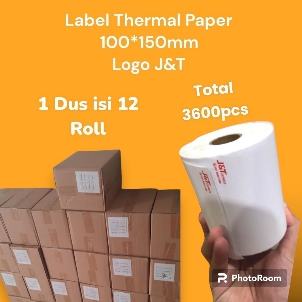 Jual Kertas Label Thermal 150x100mm LABEL BARCODE LOGO JNT 1 DUS ISI 12 ...