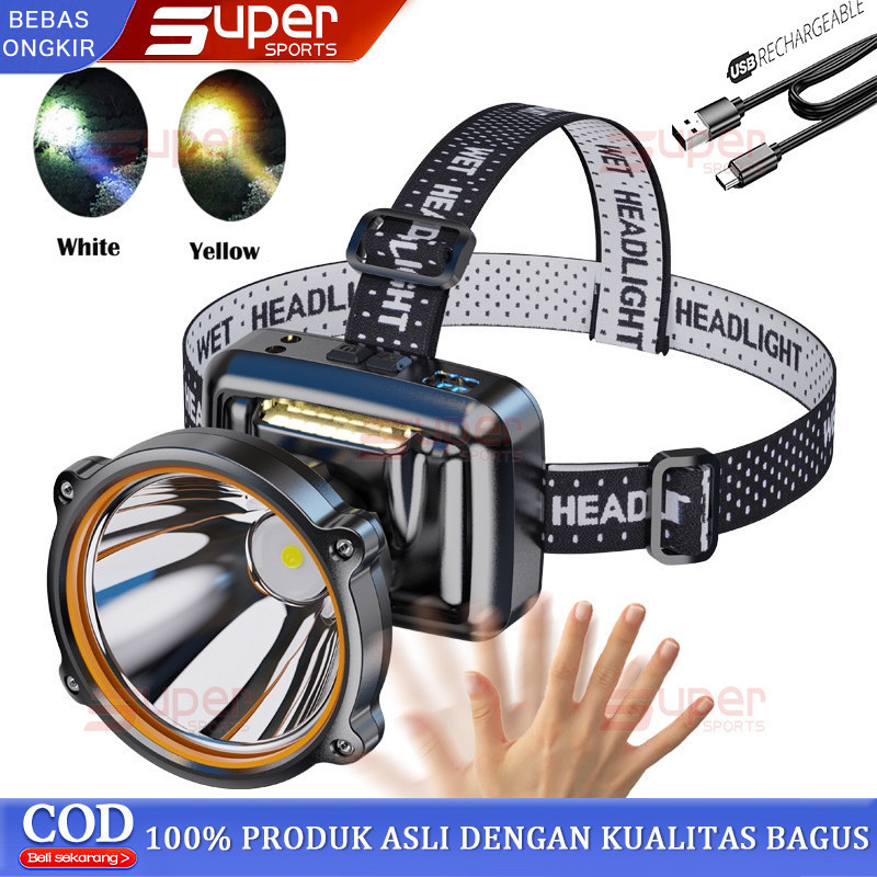 Jual Lampu Kuning Cahaya Kuat Luar Ruangan Baru Lampu Putih Penginderaan Isi Ulang Lampu Depan ...