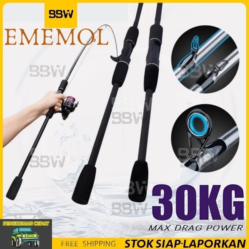 Jual Joran Pancing 1.6m/1.8m/2.1/2.4m Fishing Rod Carbon Fiber Joran Pancing Spinning Fishing ...